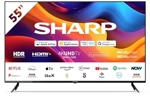 SHARP 55FJ6K: 55-Inch 4K UHD Smart Roku Frameless LED TV SHARP - Full ...